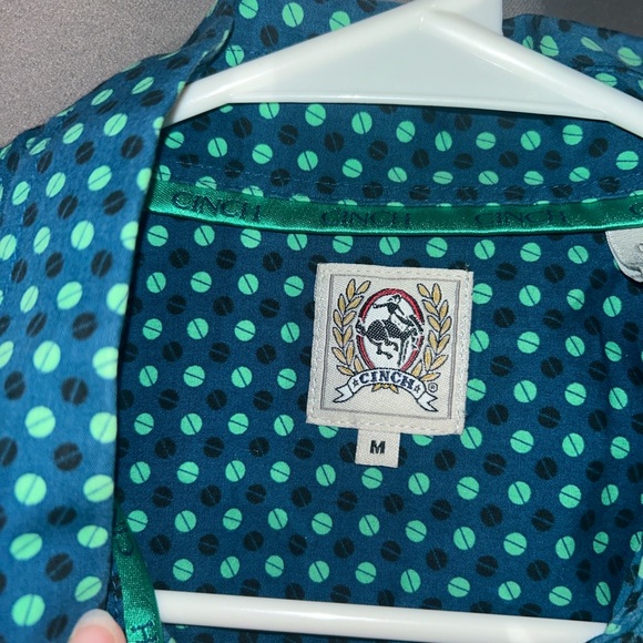 Cinch | Shirts | Cinch Mens Button Up Shirt Polka Dot Print Long Sleeve ...